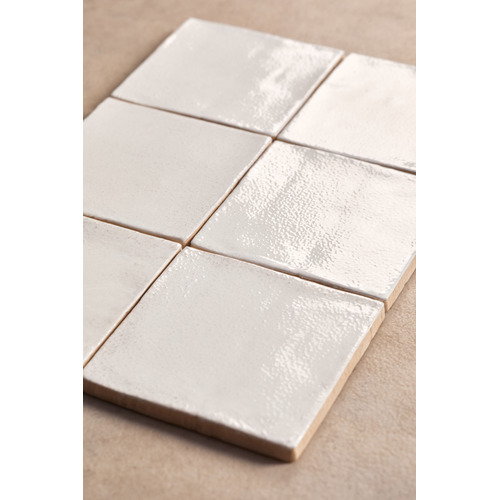 Naples Gloss White Small Square Ceramic Tile | Temple & Webster