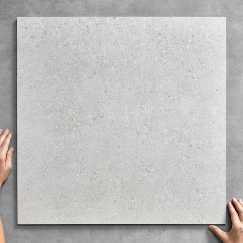 Chiara Matt White Square Terrazzo Look Porcelain Tile | Temple & Webster