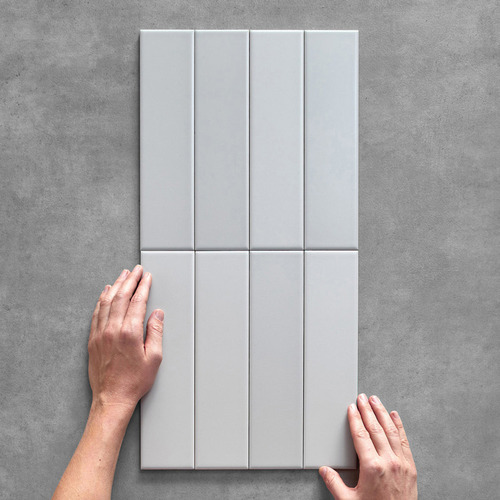 Hanna Matt Light Grey Subway Ceramic Tile | Temple & Webster