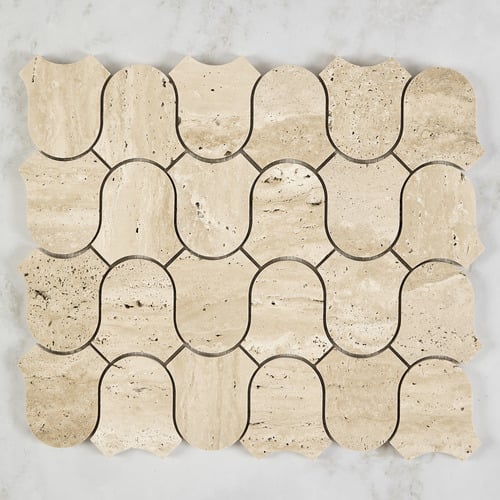 Toru Beige Travertine Mosaic Tile | Temple & Webster