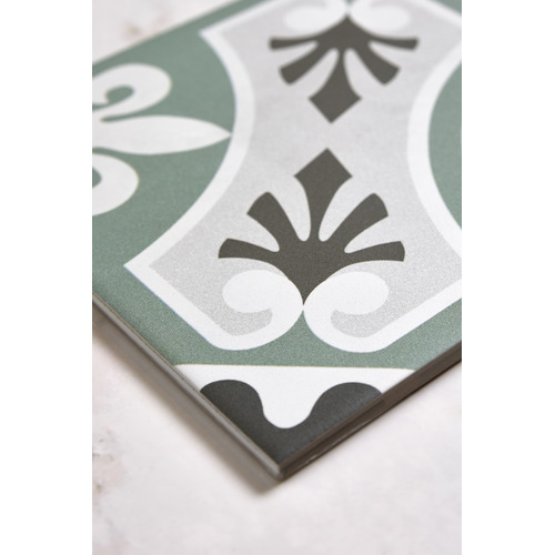 Vera 200 x 200mm Decorative Matt Porcelain Tile | Temple & Webster