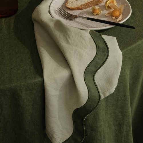 Wave European Linen Table Napkins | Temple & Webster