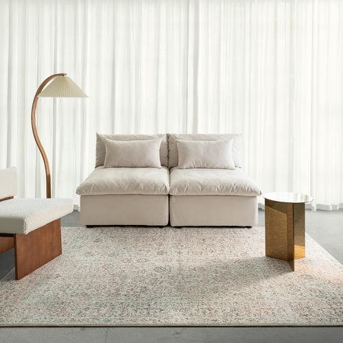 DaisieRugStudio Beige Vespera Rye Power-Loomed Rug | Temple & Webster