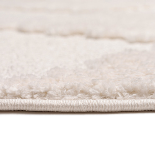 Cream Jovara Checkered Round Rug | Temple & Webster