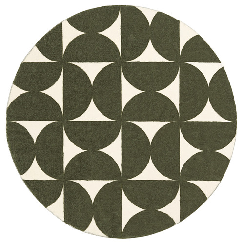 DaisieRugStudio Green Alure Machine Washable Round Rug | Temple & Webster