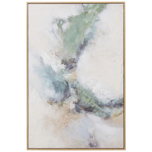 Green Murky Hand Framed Canvas Wall Art | Temple & Webster