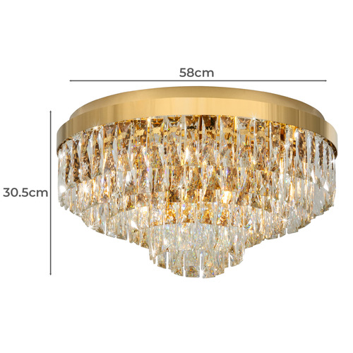 Eglo Valparaiso Crystal Flush Mount Ceiling Light | Temple & Webster