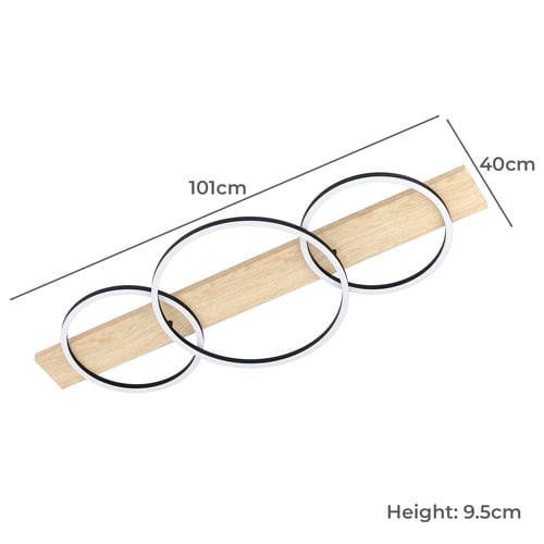 Eglo Boyal 3 Light LED Flush Mount Ceiling | Temple & Webster