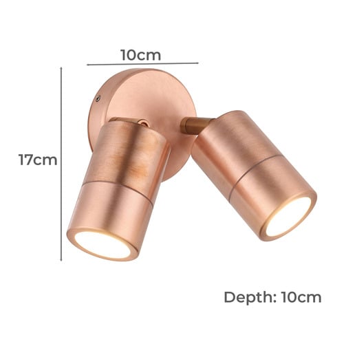 Fremantle Copper Outdoor Wall Spotlight | Temple & Webster
