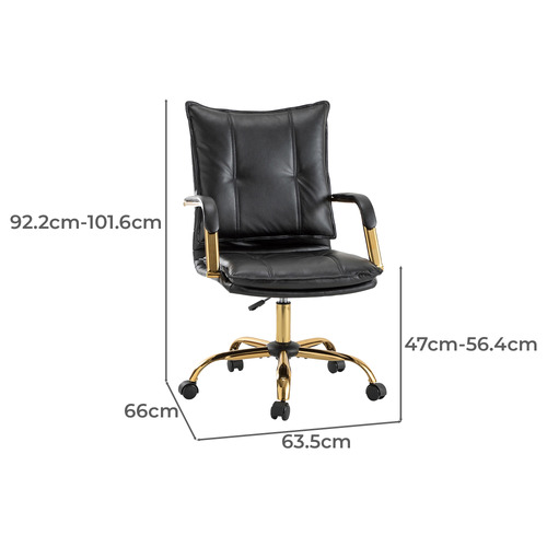 Rasine Faux Leather Office Chair | Temple & Webster