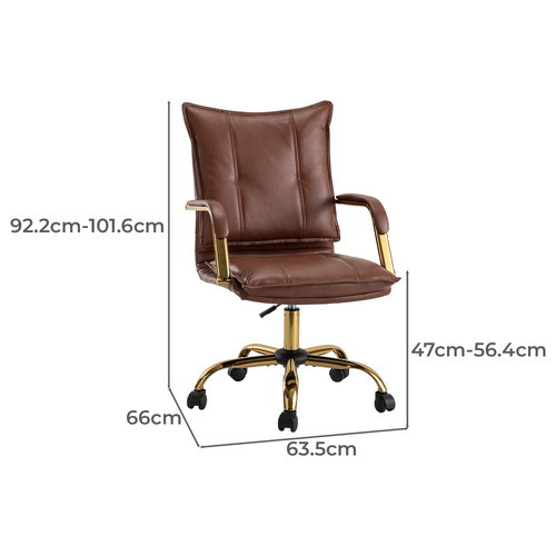 Rasine Faux Leather Office Chair | Temple & Webster