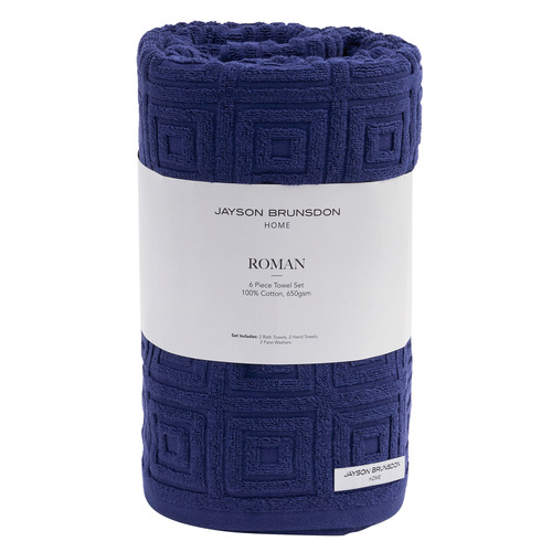 JaysonBrunsdon 6 Piece Roman Combed Cotton Bathroom Towel Set | Temple ...