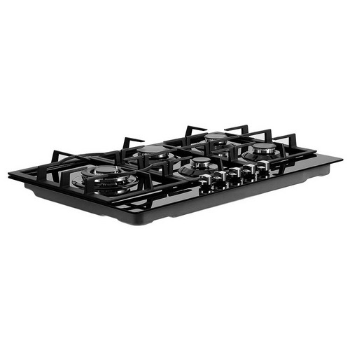 Black Devanti 5 Burner Gas Cooktop | Temple & Webster