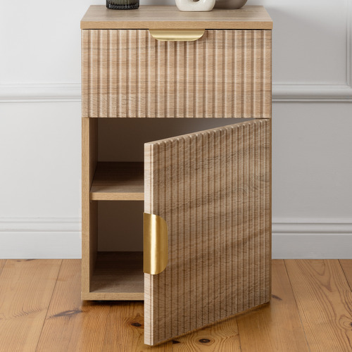 Brunswick Fluted Bedside Table | Temple & Webster