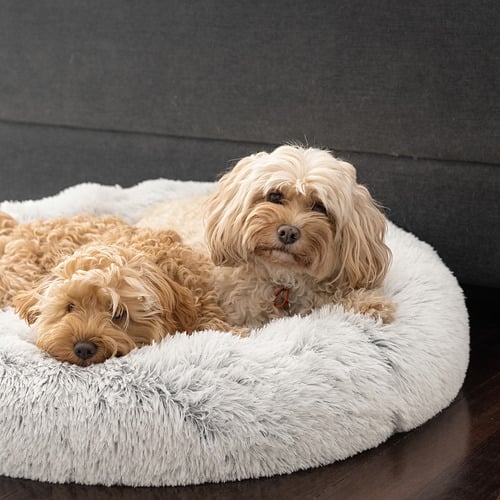 Lulu and Boo Oval Faux Fur Pet Bed | Temple & Webster