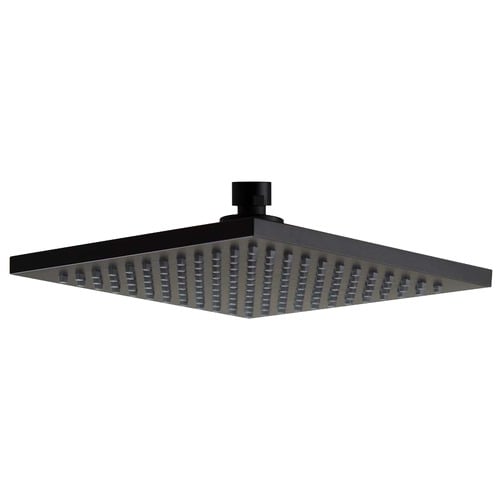 Chai 200mm Matte Black Square Shower Head | Temple & Webster