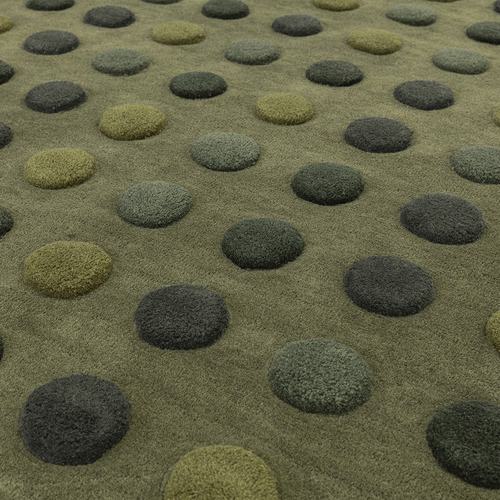Green Dotty Hand-Tufted Wool Rug | Temple & Webster