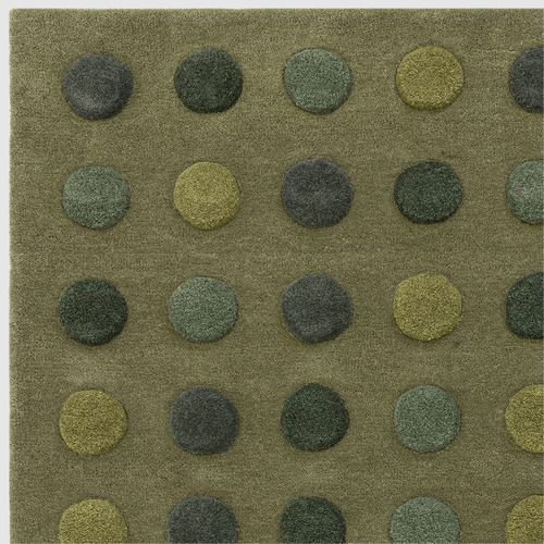 Green Dotty Hand-Tufted Wool Rug | Temple & Webster