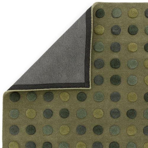 Green Dotty Hand-Tufted Wool Rug | Temple & Webster