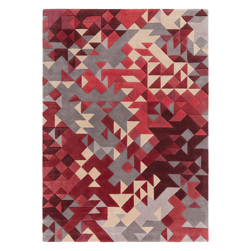 Red Enigma Hand-Tufted Wool-Blend Rug | Temple & Webster