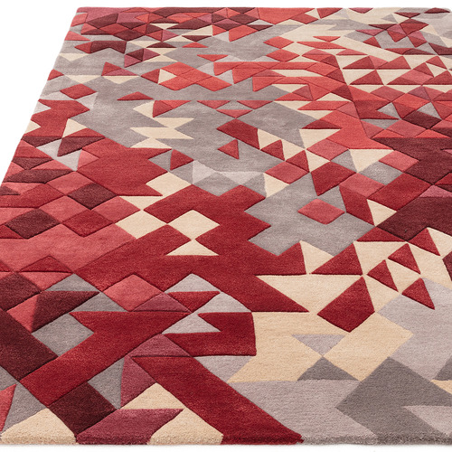 Red Enigma Hand-Tufted Wool-Blend Rug | Temple & Webster
