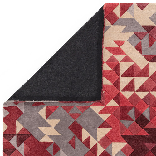 Red Enigma Hand-Tufted Wool-Blend Rug | Temple & Webster