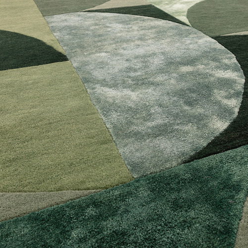 Forest Oval Hand-Tufted Wool-Blend Rug | Temple & Webster