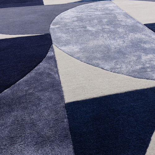 Asiatic Indigo Oval Hand-Tufted Wool-Blend Rug | Temple & Webster