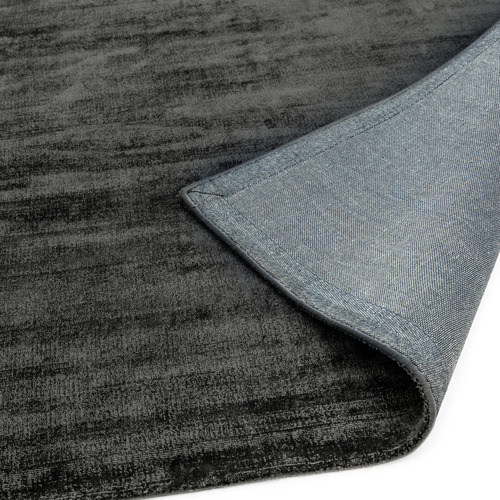 Charcoal Blade Hand-Woven Viscose Rug | Temple & Webster
