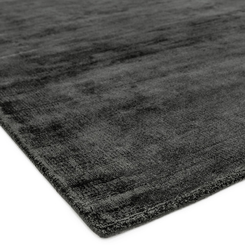 Charcoal Blade Hand-Woven Viscose Rug | Temple & Webster