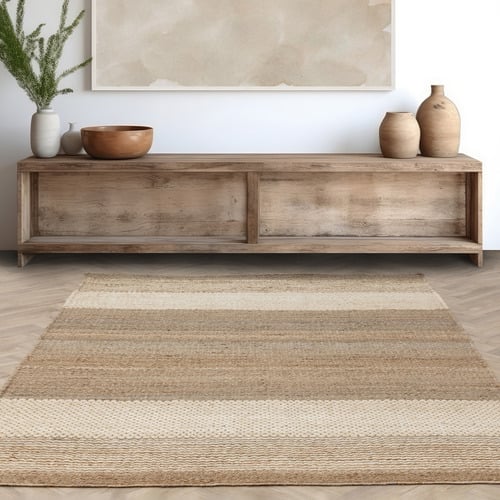 Ivory Cedar Hand-Woven Jute Rug | Temple & Webster