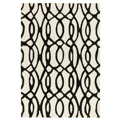 White Matrix Wire Hand-Tufted Wool Rug | Temple & Webster