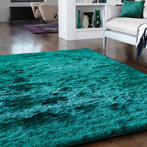 Teal Whisper Table-Tufted Rug | Temple & Webster