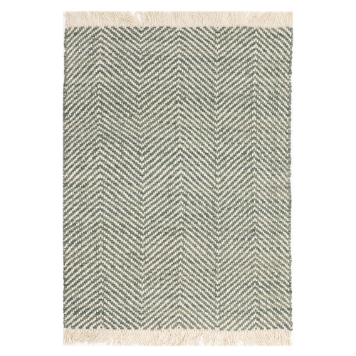 Green Vigo Flat Weave Wool-Blend Rug | Temple & Webster