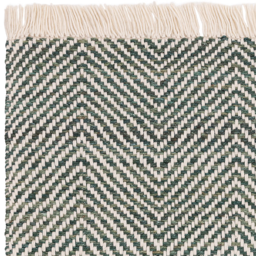 Green Vigo Flat Weave Wool-Blend Rug | Temple & Webster