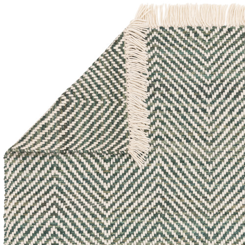 Green Vigo Flat Weave Wool-Blend Rug | Temple & Webster
