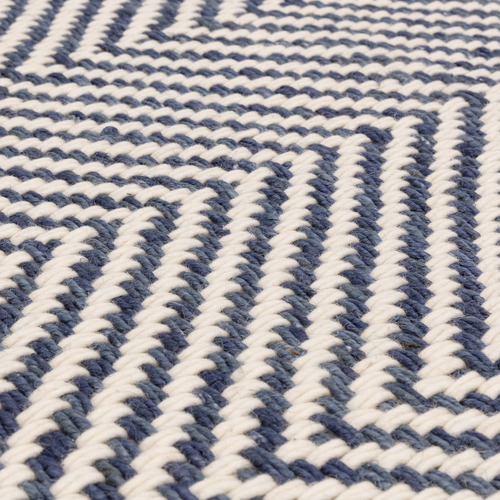 Navy Vigo Flat Weave Wool-Blend Rug | Temple & Webster