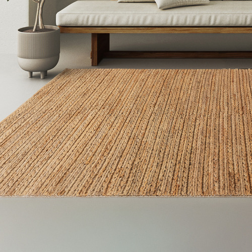 Straw Oakley Flat Weave Jute Rug | Temple & Webster