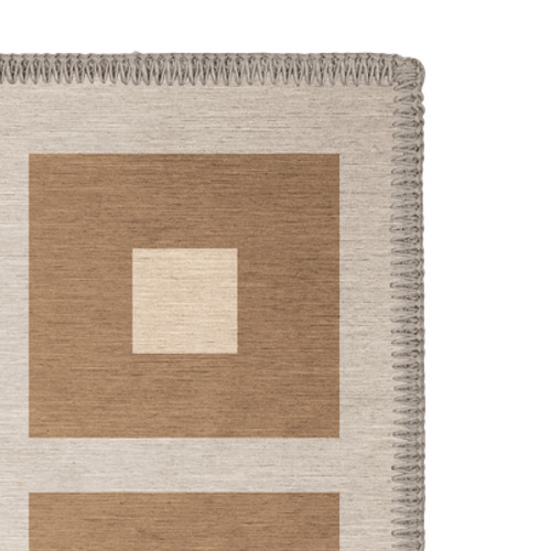 Beige Square Machine Washable Rug | Temple & Webster