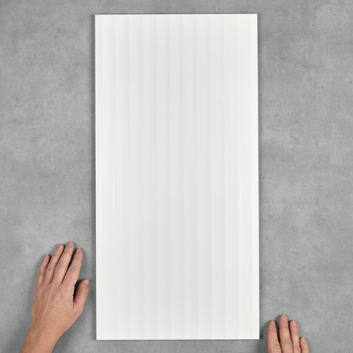 Charlotte Matt White Flute Ceramic Tile | Temple & Webster