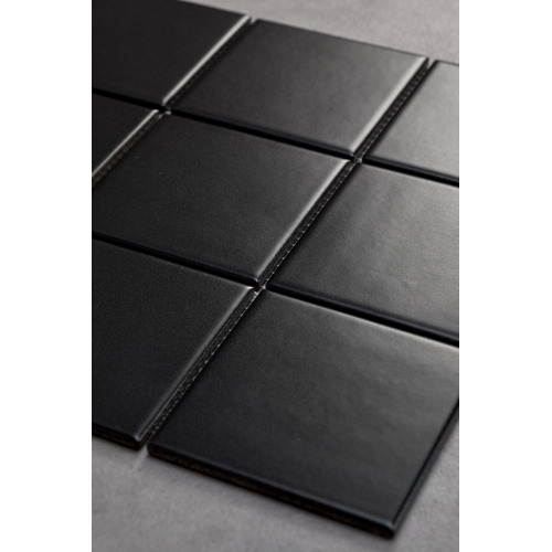 Sasha Matt Black Large Square Porcelain Mosaic Tile | Temple & Webster