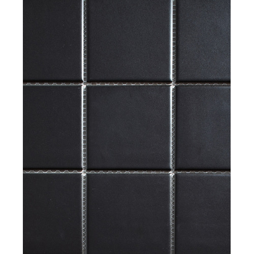 Sasha Matt Black Large Square Porcelain Mosaic Tile | Temple & Webster
