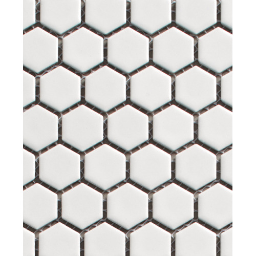 Remi 260 x 300mm Gloss White Hexagon Porcelain Mosaic Tile | Temple ...