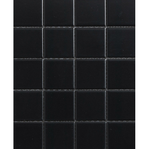 Sasha Matt Black Medium Square Porcelain Mosaic Tile | Temple & Webster