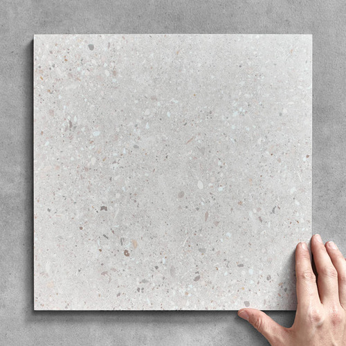 Chiara 300 x 300mm Matt White Square Terrazzo Look Porcelain Tile ...