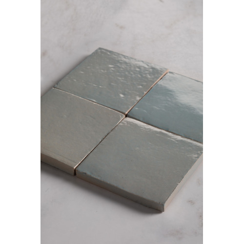 Zina 100 x 100mm Mist Zellige Square Tile | Temple & Webster