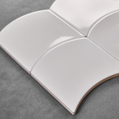 Riley Gloss White Wave Ceramic Tile | Temple & Webster