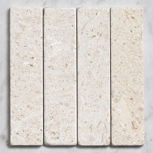 Apollo Tumbled White Limestone Subway Tile | Temple & Webster