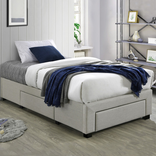 Western Designs Oat White Astro King Single Storage bed Base with ...