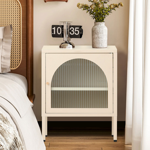 Haven Cove Chloe 1 Door Fluted Bedside Table | Temple & Webster